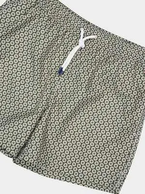 Fedeli Printed Madeira Swim Shorts - Green