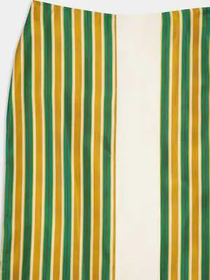 PAULA Printed Silk Twill Striped Skirt - Multicolour
