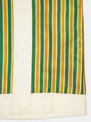 PAULA Printed Silk Twill Striped Skirt - Multicolour