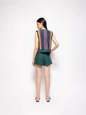 PAULA Botanical Linen Wide-leg Shorts