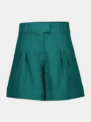 PAULA Botanical Linen Wide-leg Shorts