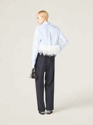 Miu Miu Pinstripe Wide-leg Trousers