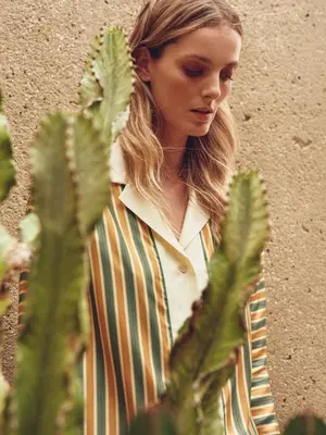 PAULA Salvia Printed Silk Twill Shirt