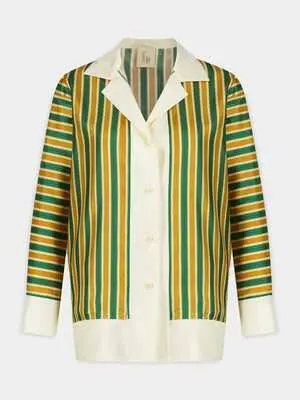 PAULA Salvia Printed Silk Twill Shirt