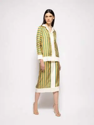 PAULA Salvia Printed Silk Twill Shirt
