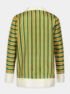 PAULA Salvia Printed Silk Twill Shirt