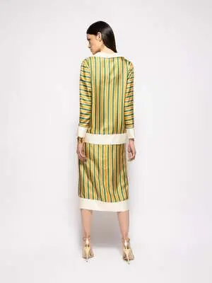 PAULA Salvia Printed Silk Twill Shirt