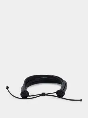 Saint Laurent Cassandre Leather Bracelet