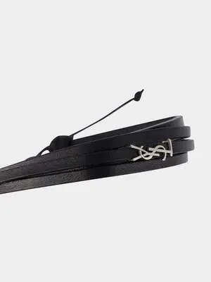 Saint Laurent Cassandre Leather Bracelet