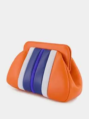 PAULA Medine Leather And Suede Clutch - Orange