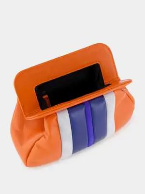 PAULA Medine Leather And Suede Clutch - Orange