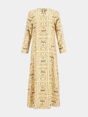 PAULA Printed Silk Twill A-line Dress - Multicolour
