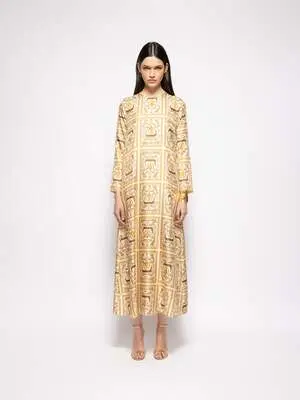 PAULA Printed Silk Twill A-line Dress - Multicolour