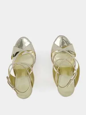 Paris Texas Laila Wedge Sandals - Gold