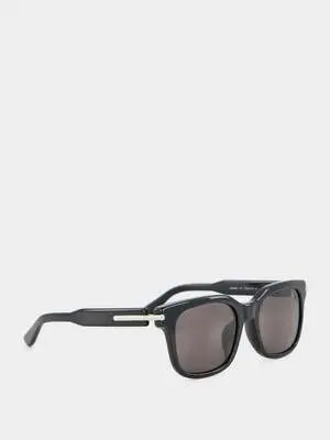 Alexander McQueen City T-bar Rectangular Sunglasses - Black