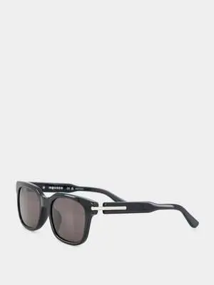 Alexander McQueen City T-bar Rectangular Sunglasses - Black