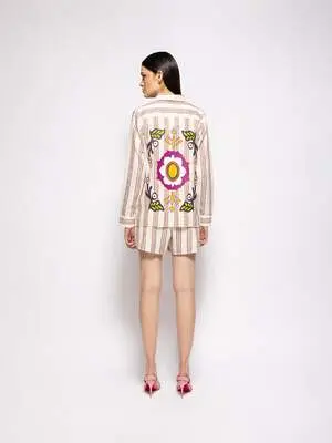 PAULA Calcita Striped Linen Shorts - Multicolour
