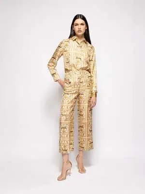 PAULA Ametista Crocoprint Printed Silk Twill Shirt - Multicolour