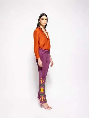 PAULA Ametista Cinnamon Stick Silk Shirt - Orange