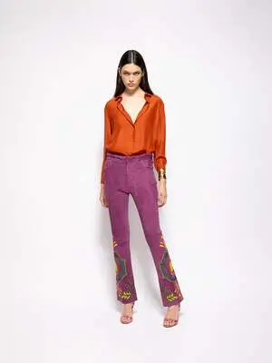 PAULA Ametista Cinnamon Stick Silk Shirt - Orange