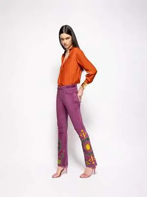 PAULA Ametista Cinnamon Stick Silk Shirt - Orange