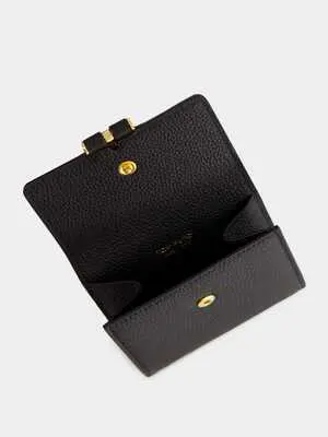 TOM FORD Tara Grain Leather Card Holder - Black