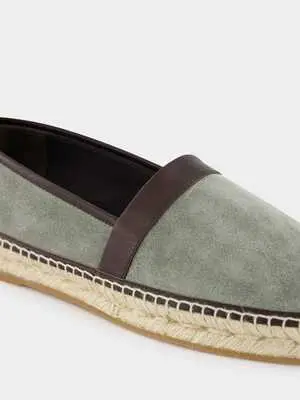 Manolo Blahnik Nerano Calf Suede Espadrilles - Green