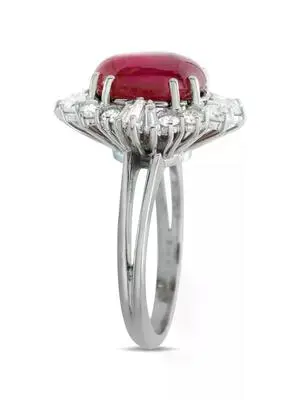 LB EXCLUSIVE 18k White Gold Diamond And Ruby Ring