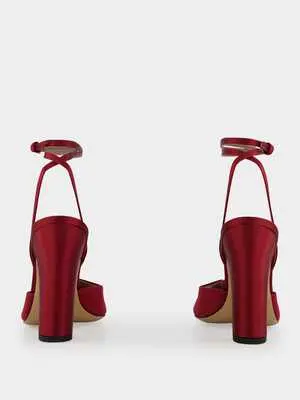 Paris Texas Lara Satin Sandal - Black