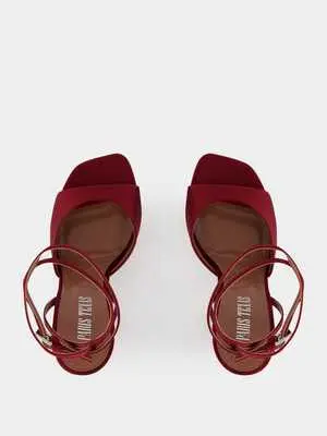 Paris Texas Lara Satin Sandal - Black