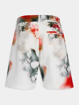 Alexander McQueen Obscured Flower Cotton Shorts - Multicolour