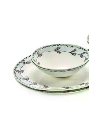 SERAX Leaf-print Tableware Set
