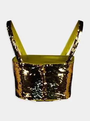 Dolce & Gabbana Sequined Crop Top With Straps