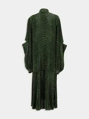 Balenciaga Double Sleeve Pleated Dress - Green