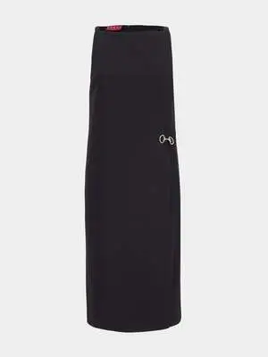 Gucci Horsebit Viscose Sable Dress - Black