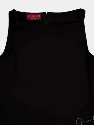 Gucci Horsebit Viscose Sable Dress
