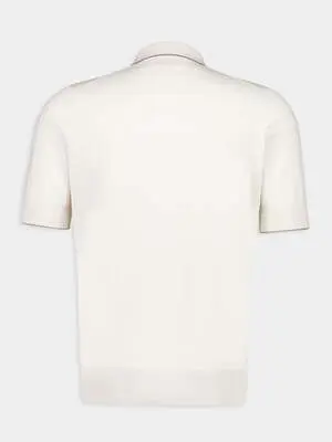 Brunello Cucinelli Off- Short-sleeved Cotton Polo Shirt - White
