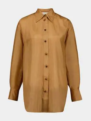 Zimmermann August Relaxed Silk Shirt - Brown