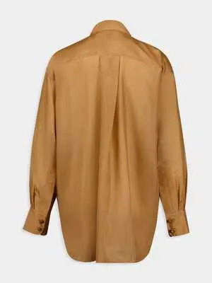 Zimmermann August Relaxed Silk Shirt - Brown