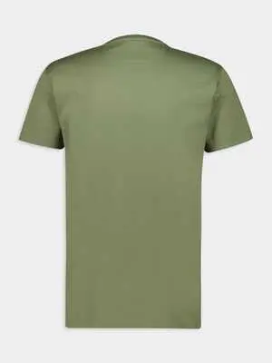 Fendi Olive Cotton T-shirt With Ff Embroidery - Green