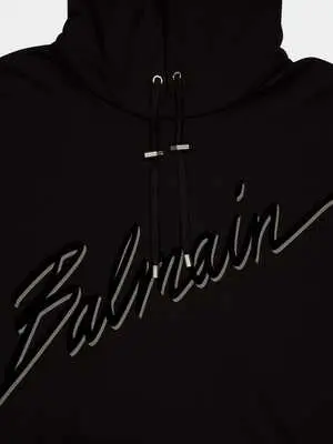 Balmain Flocked Logo Sweatshirt - Black
