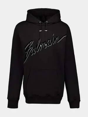 Balmain Flocked Logo Sweatshirt - Black