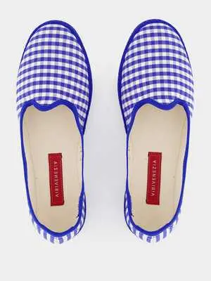 VIBI VENEZIA Checked Slip-on Loafers - Blue