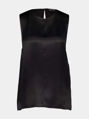 TOM FORD Sleeveless Silk Charmeuse Top - Black