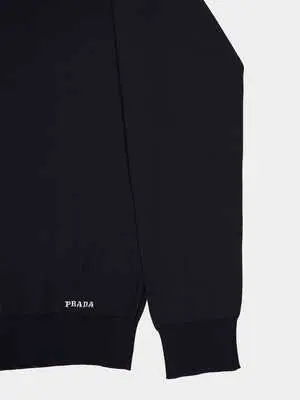 Prada Navy Silk Crew-neck Sweater