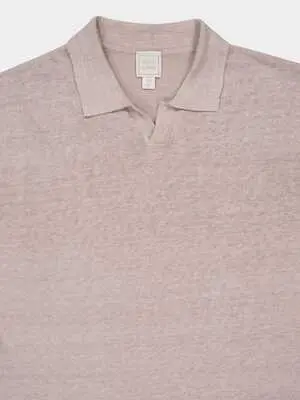 120% Lino Safari Short-sleeve Knit Jumper - Cream