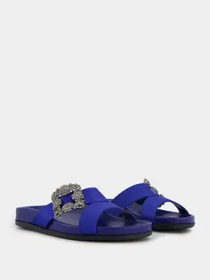 Manolo Blahnik Chilanghi Flat Sandals - Blue