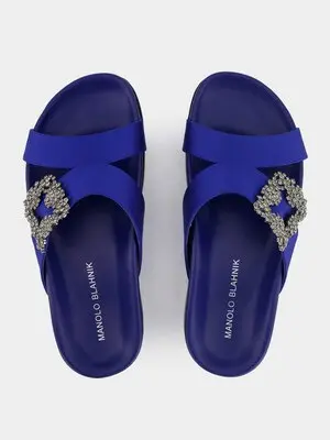 Manolo Blahnik Chilanghi Flat Sandals - Blue