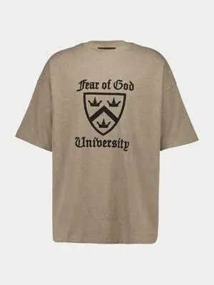 Fear Of God University Heather Gray Cotton T-shirt - Beige
