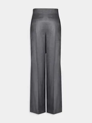 Fendi Wool Tailored Palazzo Trousers - Grey
